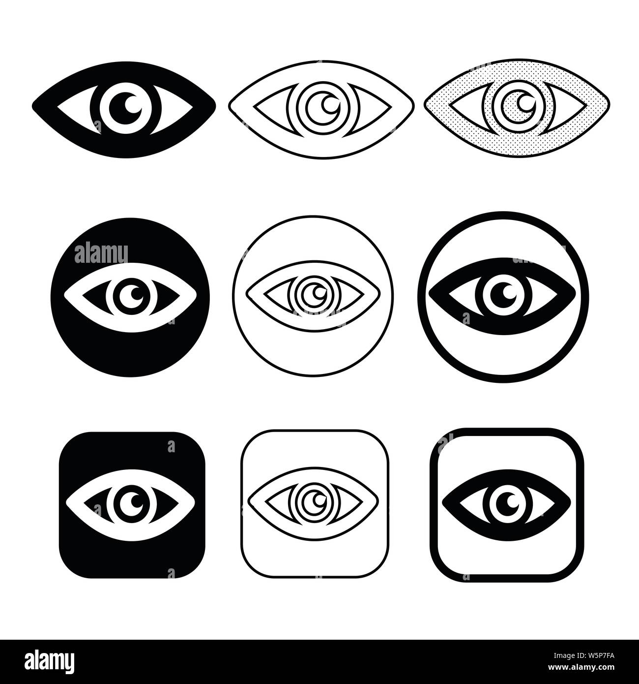 Set sign of Eye icon Stock Vector Image & Art - Alamy