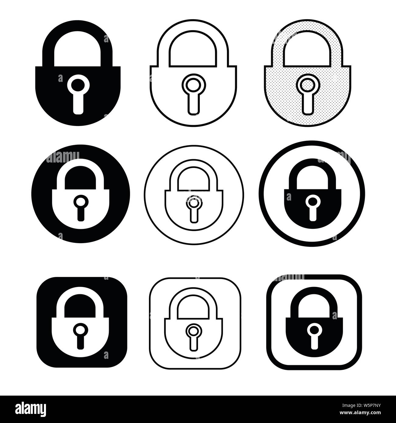Set of simple sign Lock icon Stock Vector Image & Art - Alamy