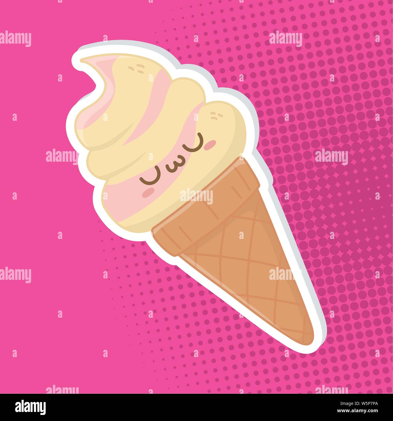 Ice cream cartoon design, Kawaii expression cute character funny and ...