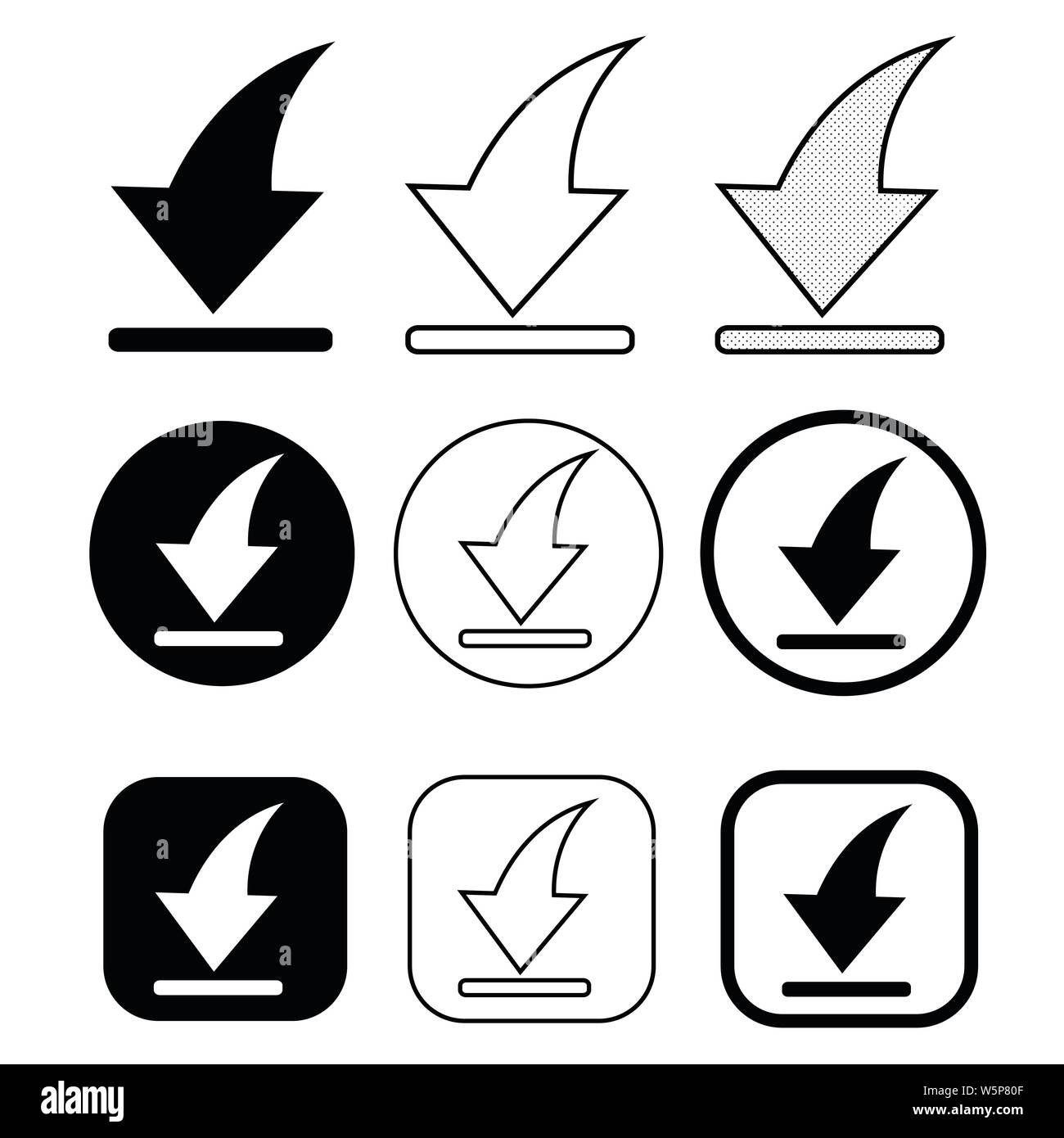 set of simple sign download icon Stock Vector Image & Art - Alamy