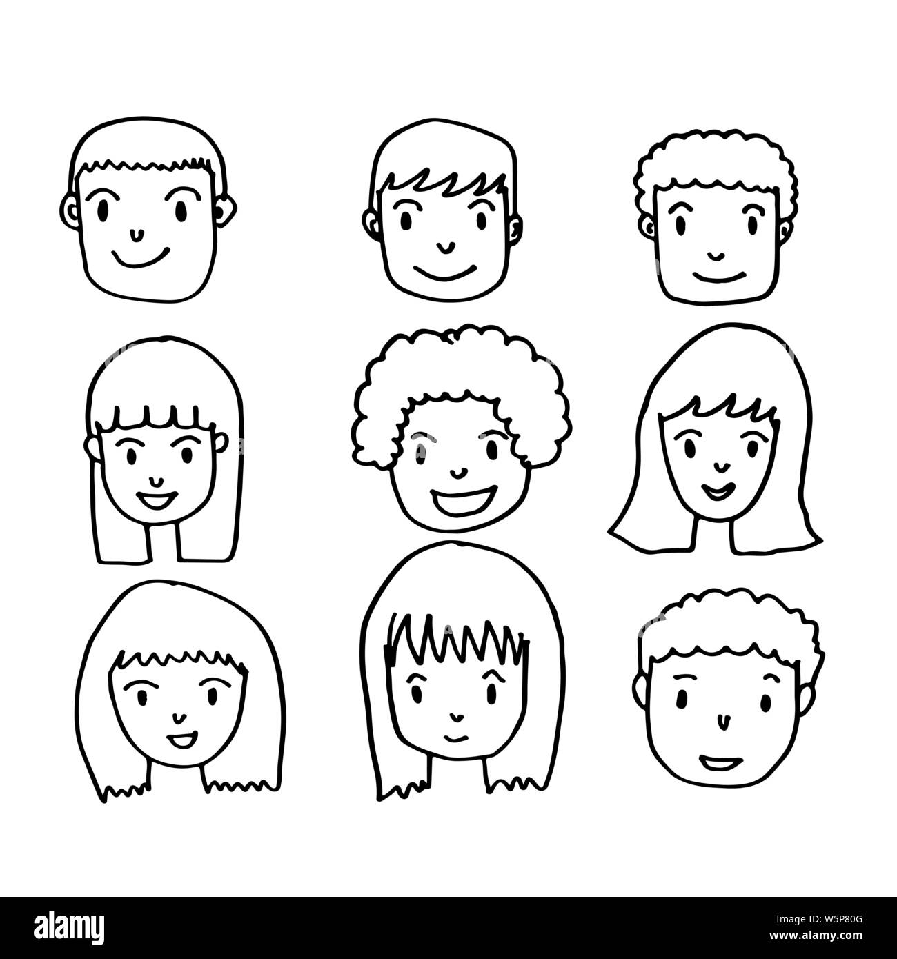People face hand draw Stock Vector Image & Art - Alamy