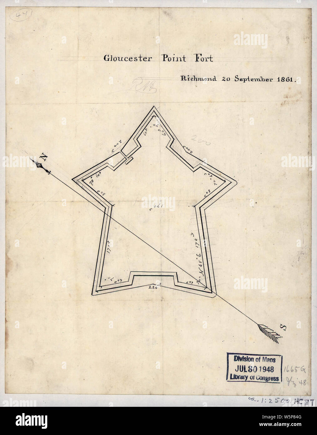 Civil War Maps 0466 Gloucester Point Fort Richmond 20 September 1861 ...