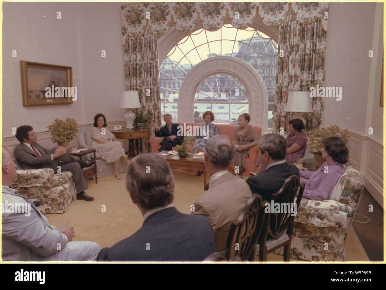 Jimmy Carter and Rosalynn Carter host a dinner for members of the White House press corp Stock ...