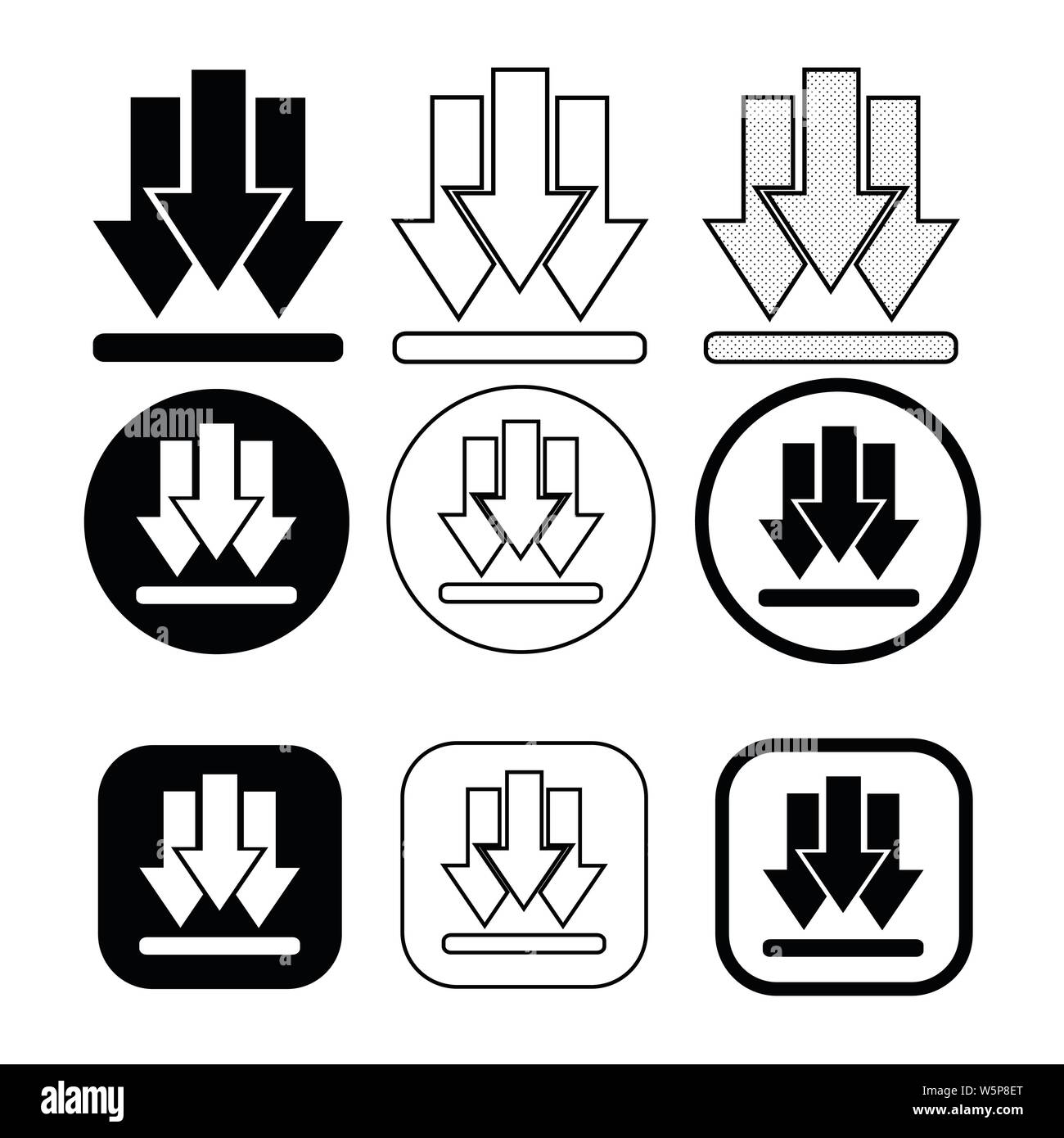 set of simple sign download icon Stock Vector Image & Art - Alamy