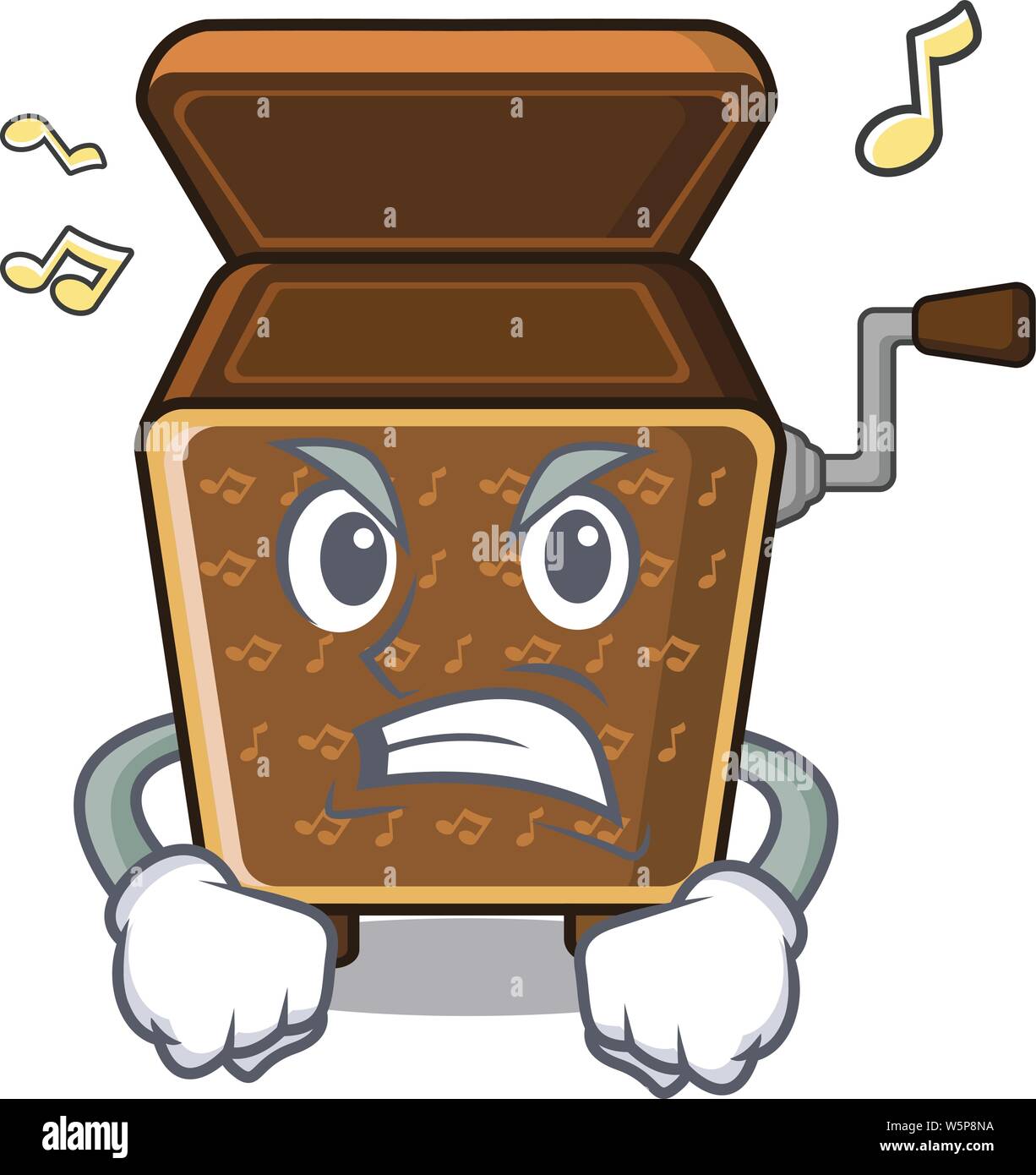 Angry music box in the character shape vector illustration Stock Vector ...