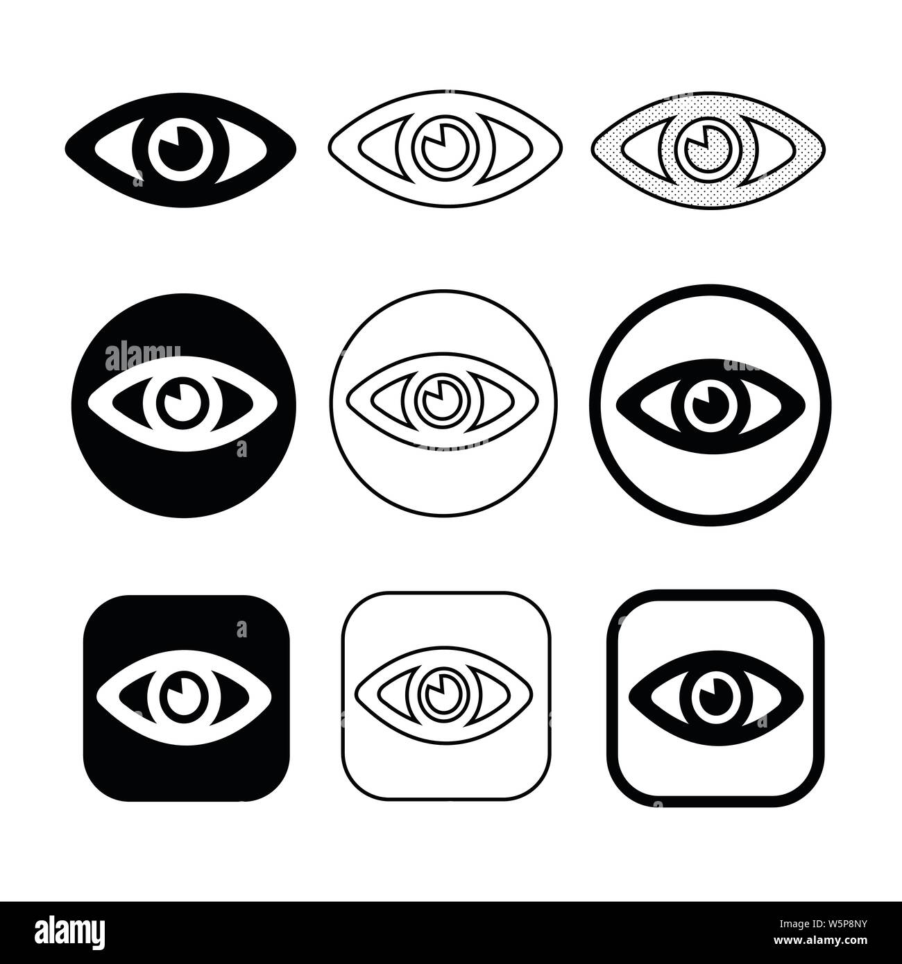 Set sign of Eye icon Stock Vector Image & Art - Alamy