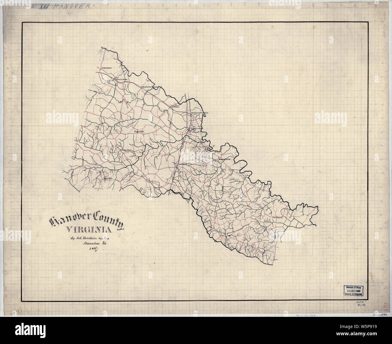 Civil War Maps 0478 Hanover County Virginia Rebuild and Repair Stock ...