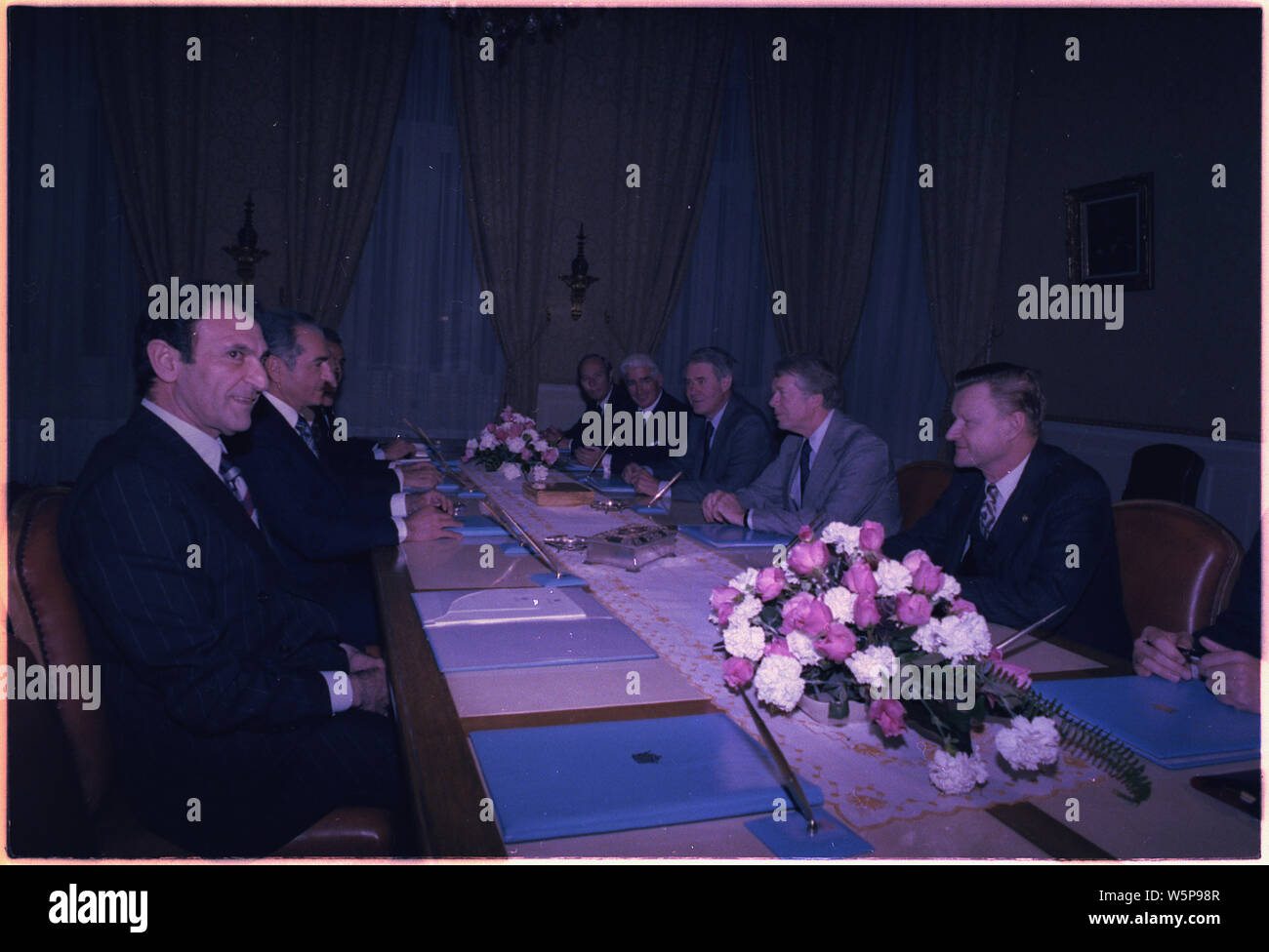 Jimmy Carter and US officials meet with the Shah of Iran and Iranian ...
