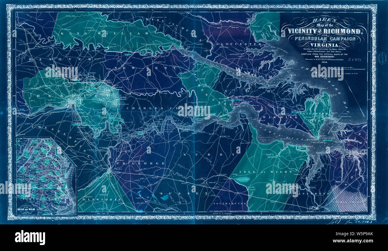 Map of virginia rivers hi-res stock photography and images - Alamy