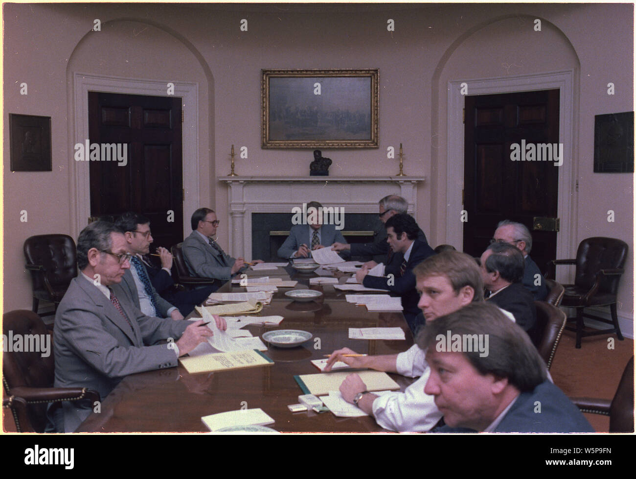 Jimmy Carter and staff attend a meeting on coal energy Stock Photo - Alamy