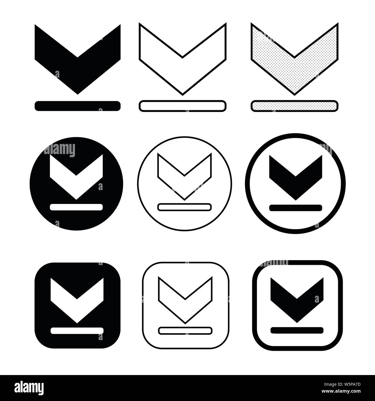 set of simple sign download icon Stock Vector Image & Art - Alamy