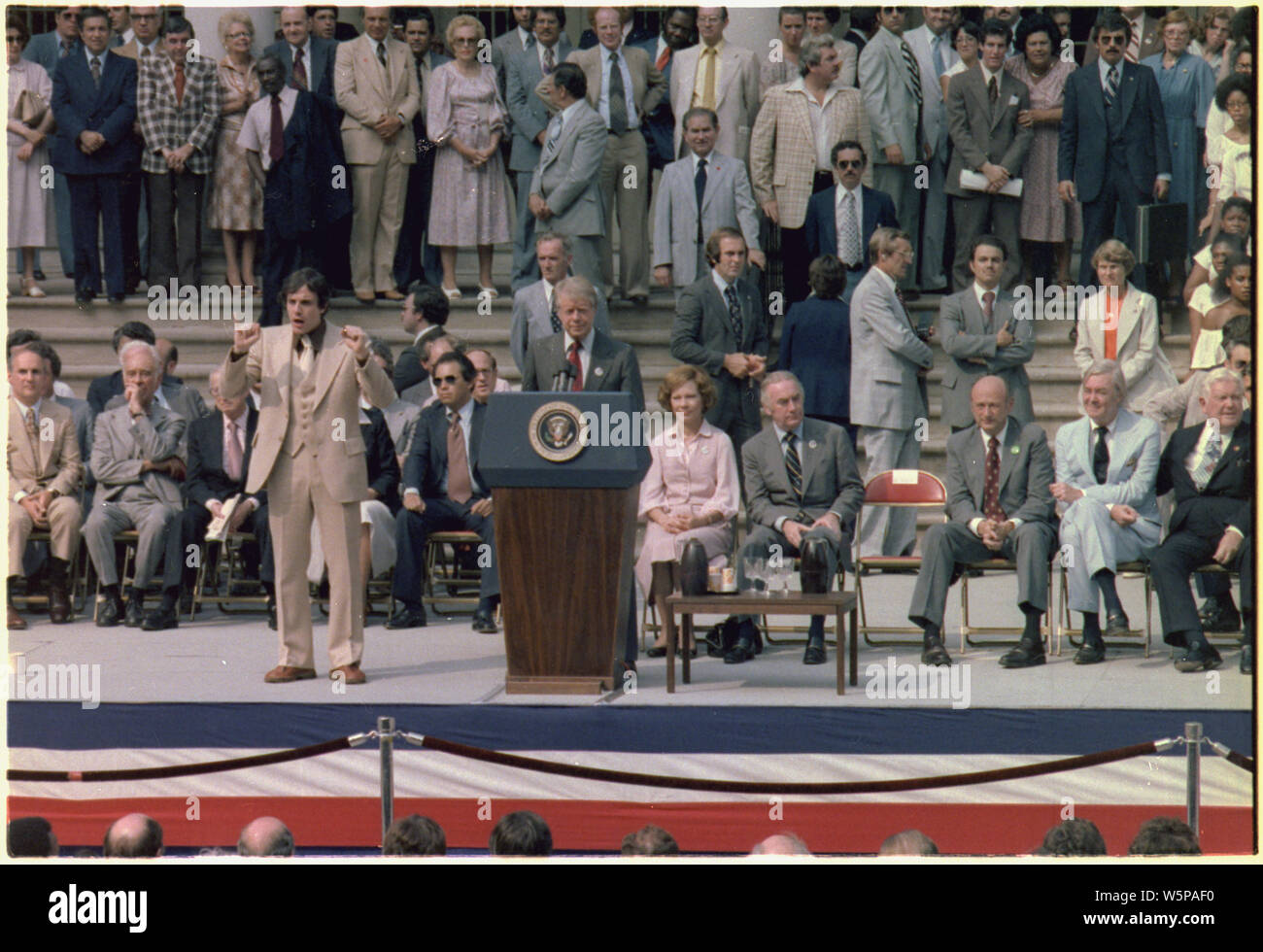 Jimmy Carter gives a speech in New York City at a bill signing for the ...