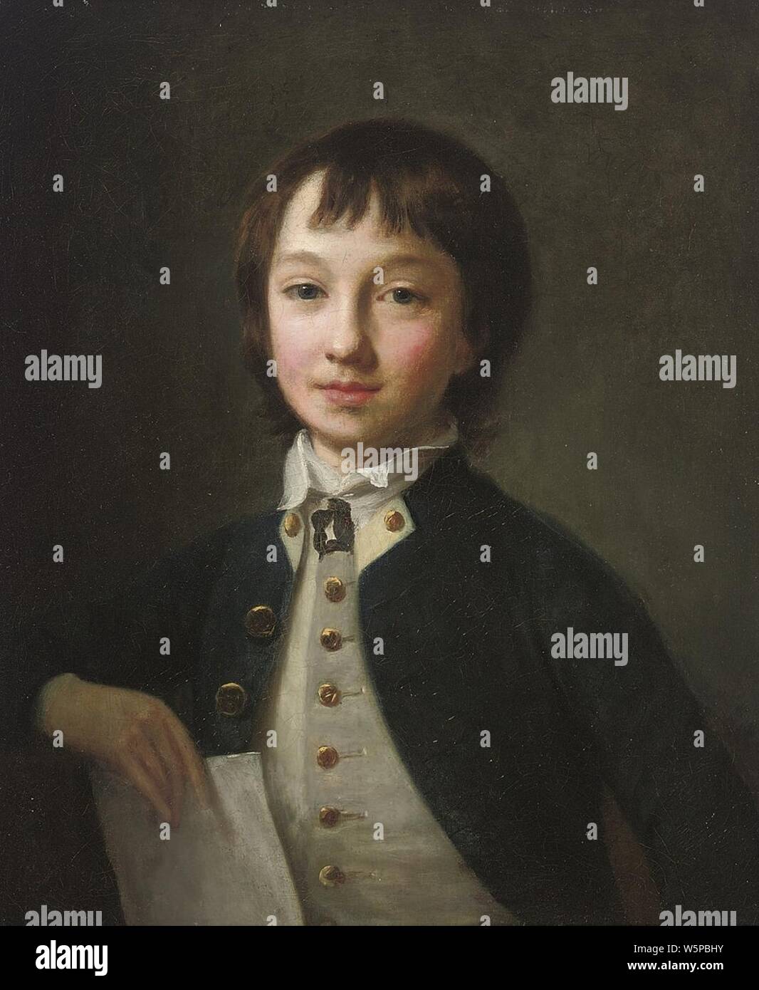 Henri-Pierre Danloux (circle) - Portrait of a midshipman Stock Photo ...