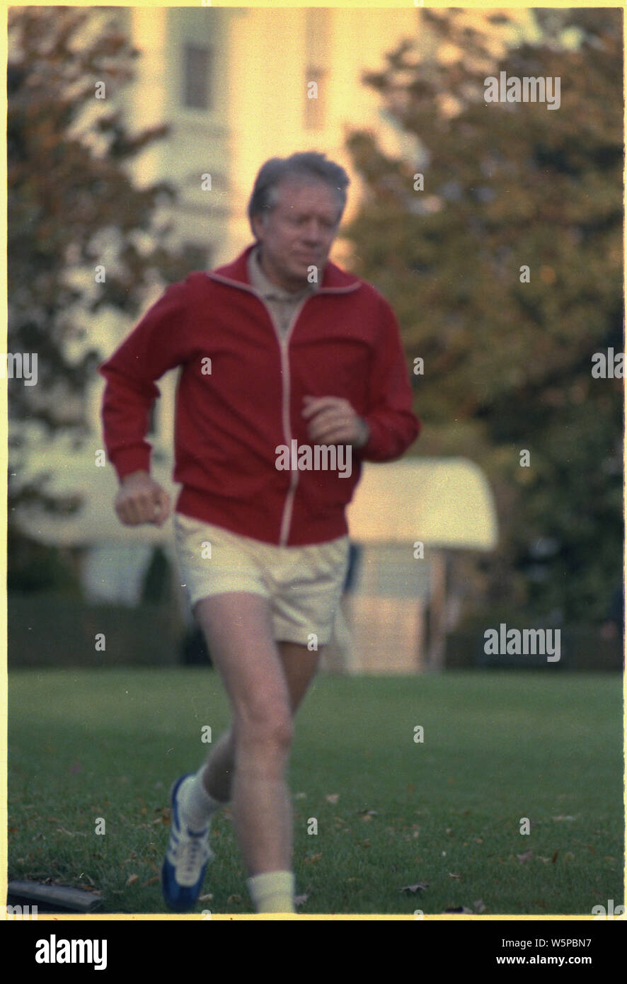 Jimmy Carter jogging Stock Photo - Alamy