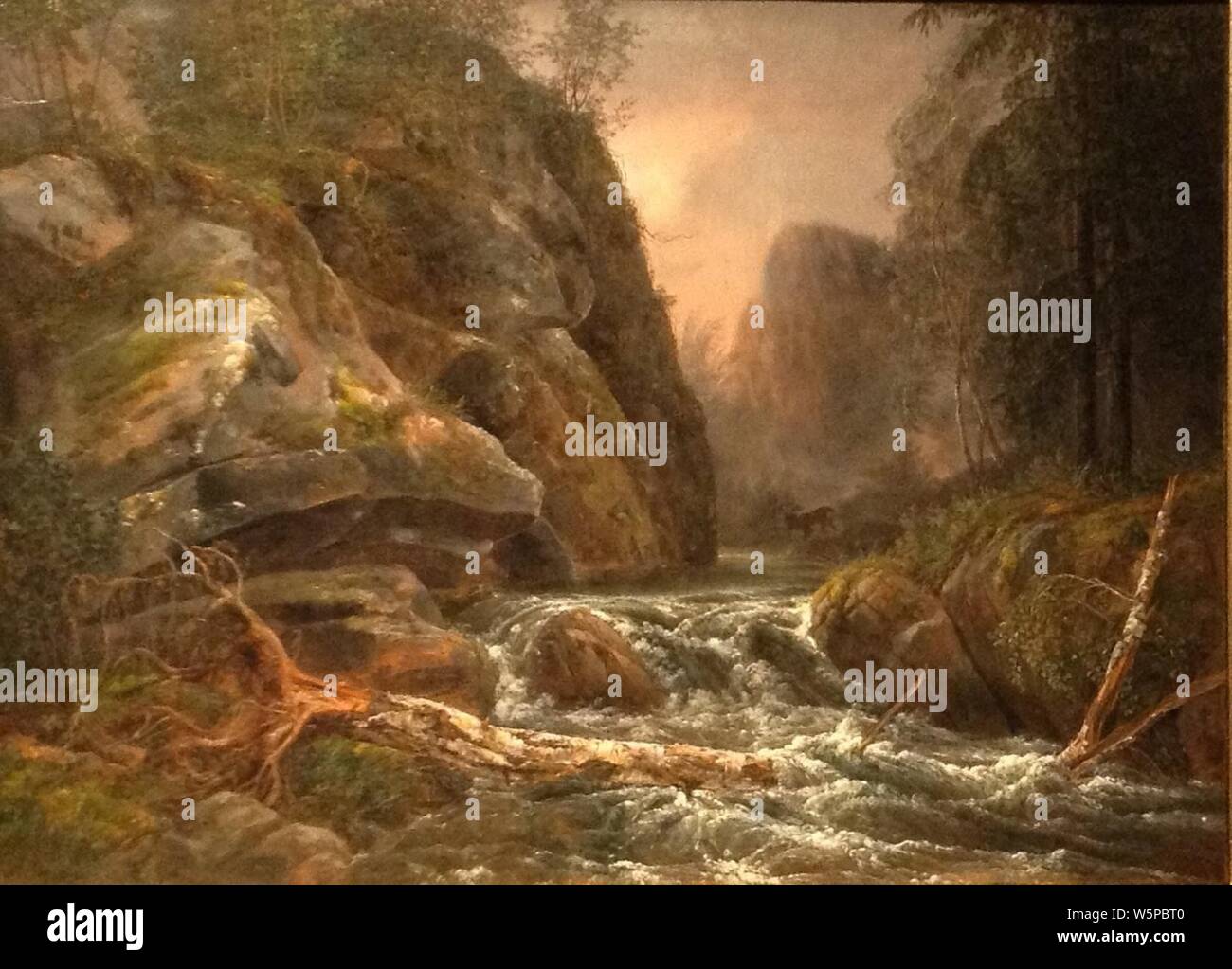 Johan Christian Clausen Dahl - Fluss im Plauenschen Grund Stock Photo ...