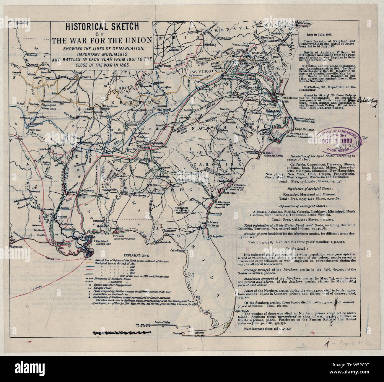 Civil War Maps 0500 Historical sketch of the war for the Union showing ...