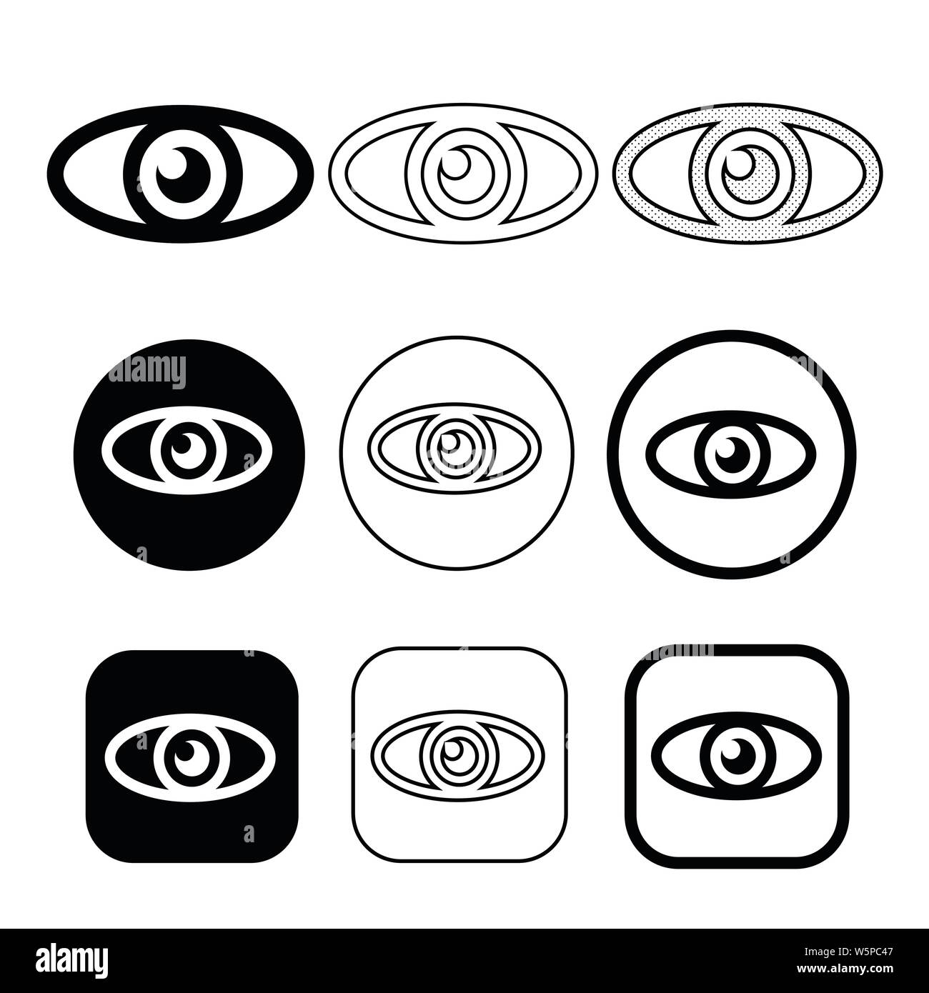 Set sign of Eye icon Stock Vector Image & Art - Alamy