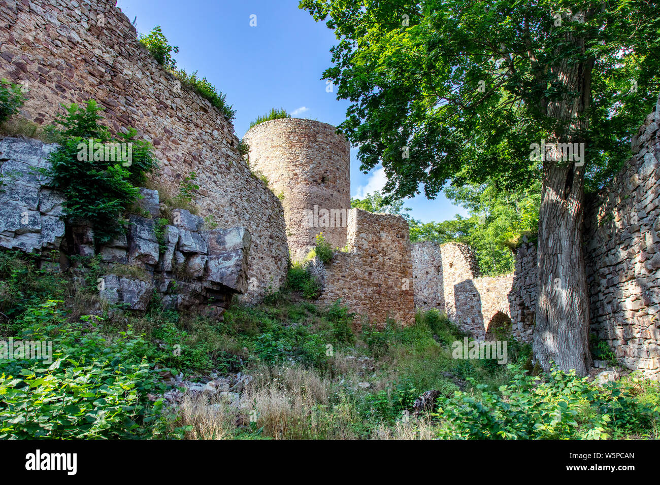 zřícenina gotického hradu Valdek, Brdy, Stredocesky kraj, Ceska ...