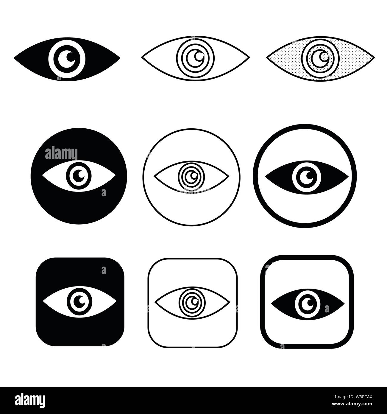 Set sign of Eye icon Stock Vector Image & Art - Alamy
