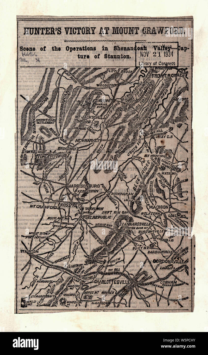 Civil War Maps 0507 Hunter's victory at Mount Crawford October 2 1864 ...