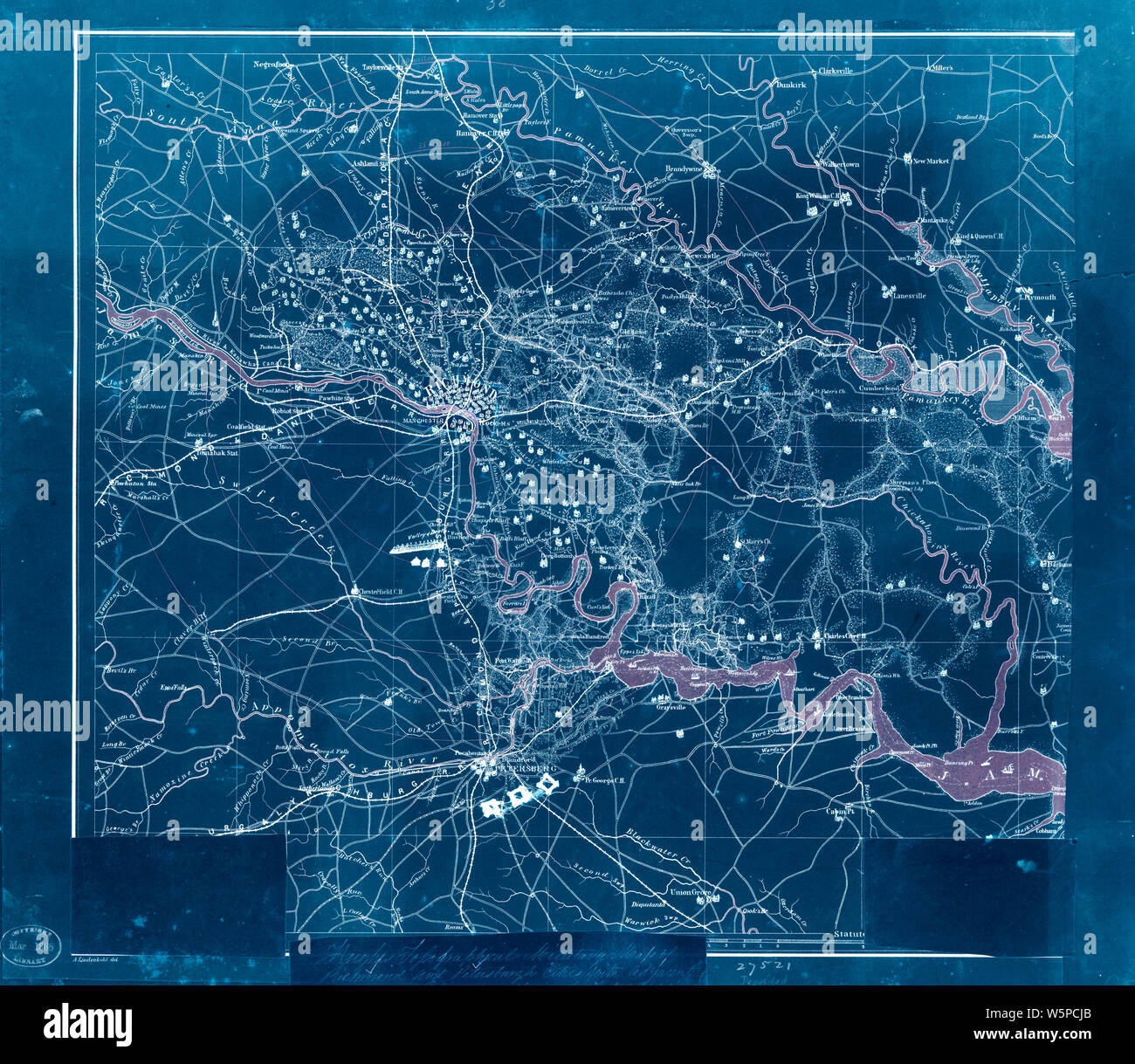 Civil War Maps 0506 Hughes topographical military map of Richmond and ...
