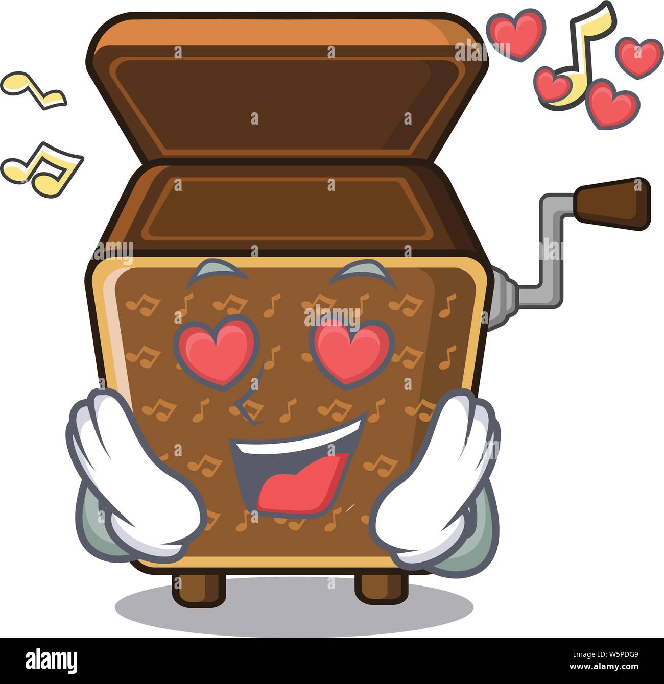 In love music box in the character shape vector illustration Stock ...