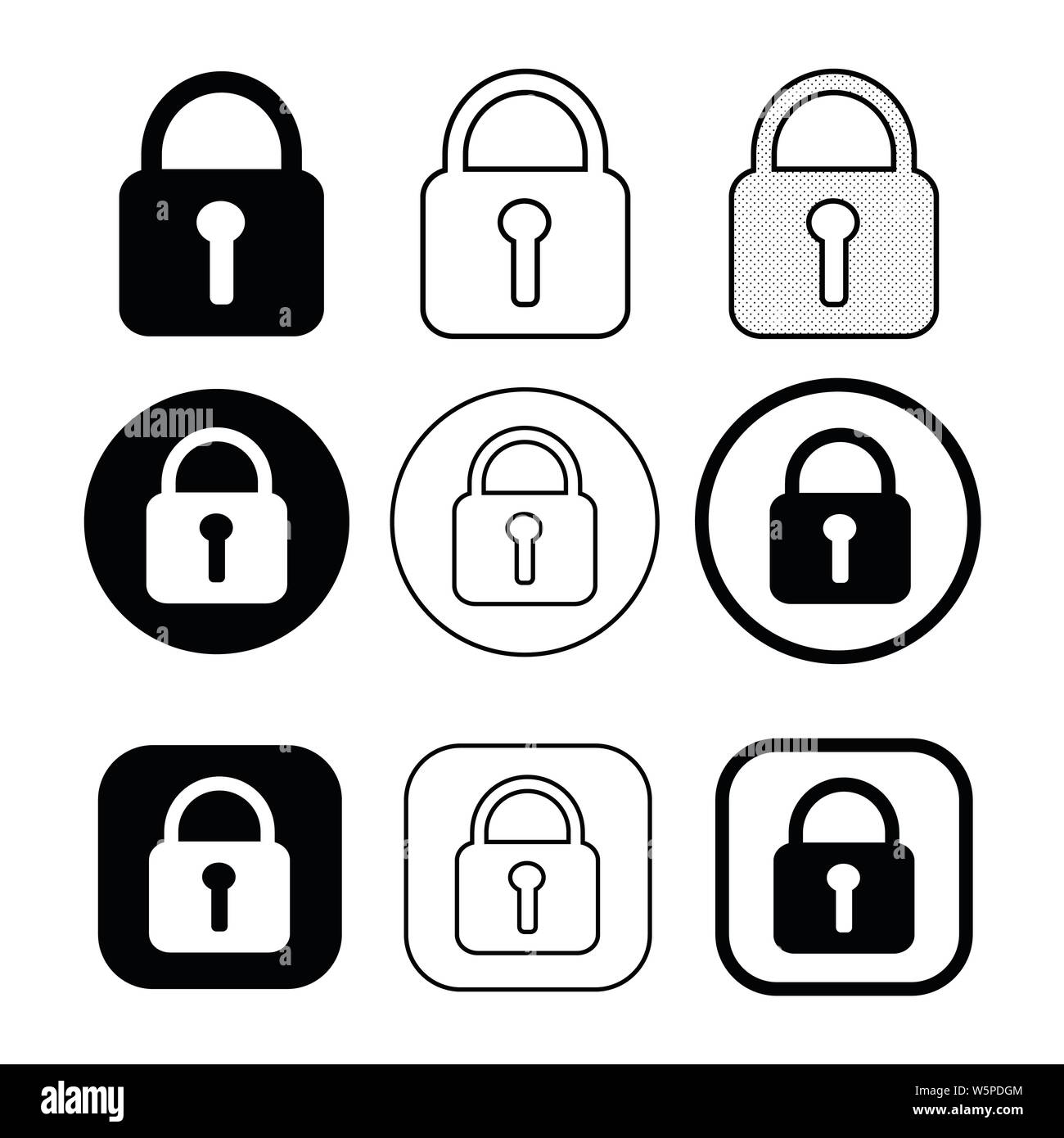 Set of simple sign Lock icon Stock Vector Image & Art - Alamy