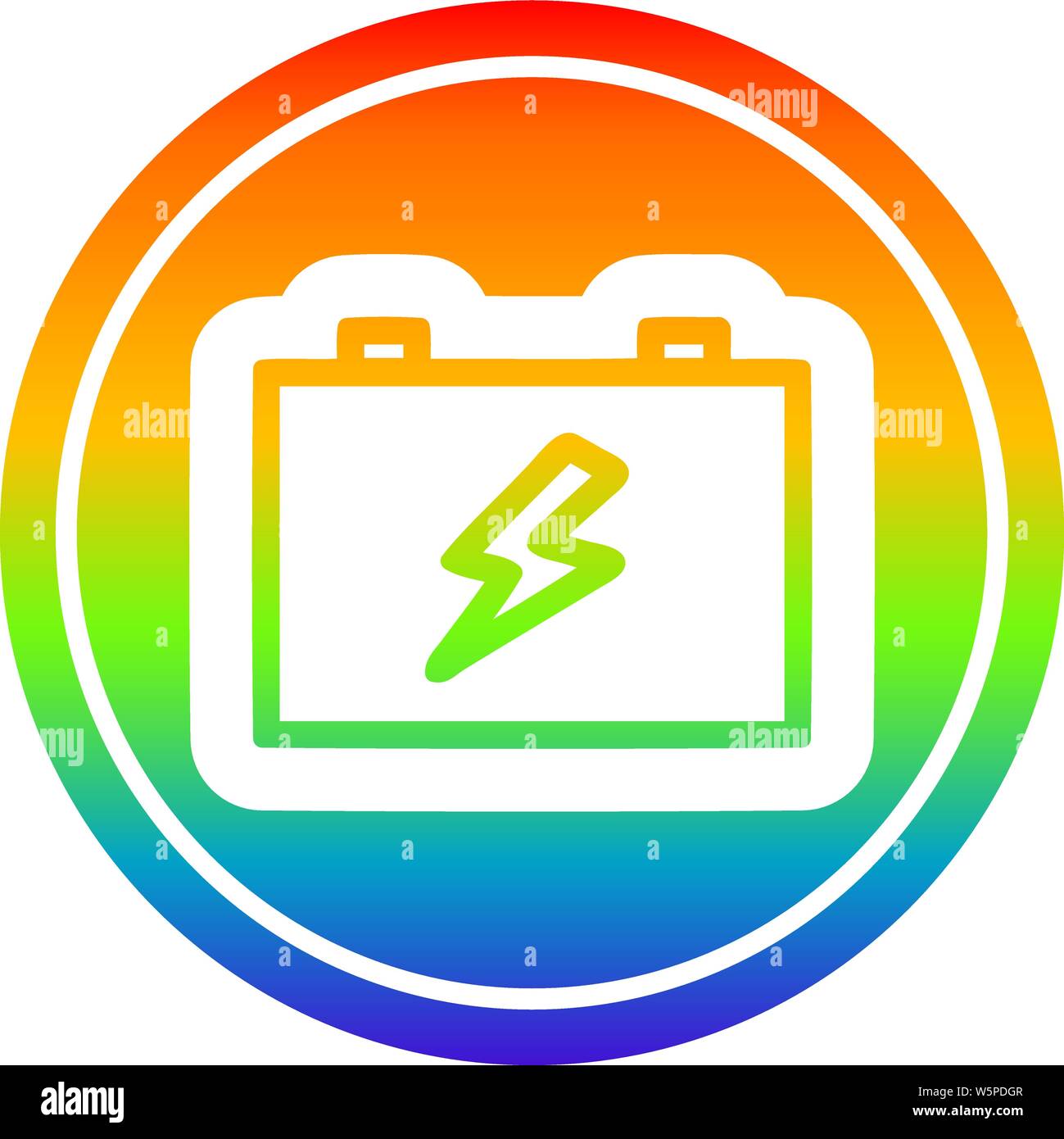 industrial battery icon with rainbow gradient finish Stock Vector Image ...
