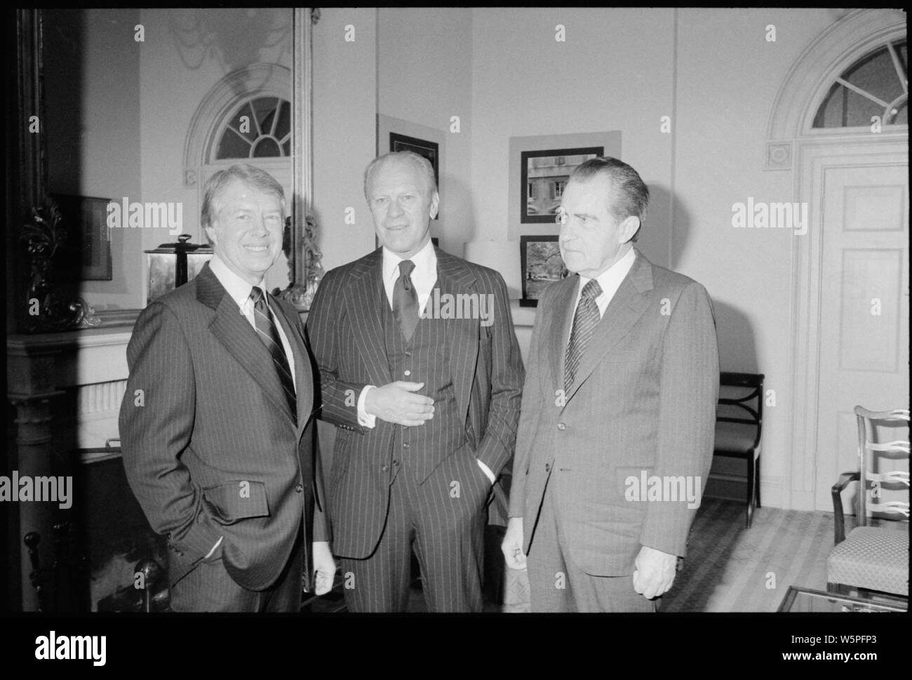 Jimmy Carter, Gerald Ford and Richard Nixon gather at the White House ...