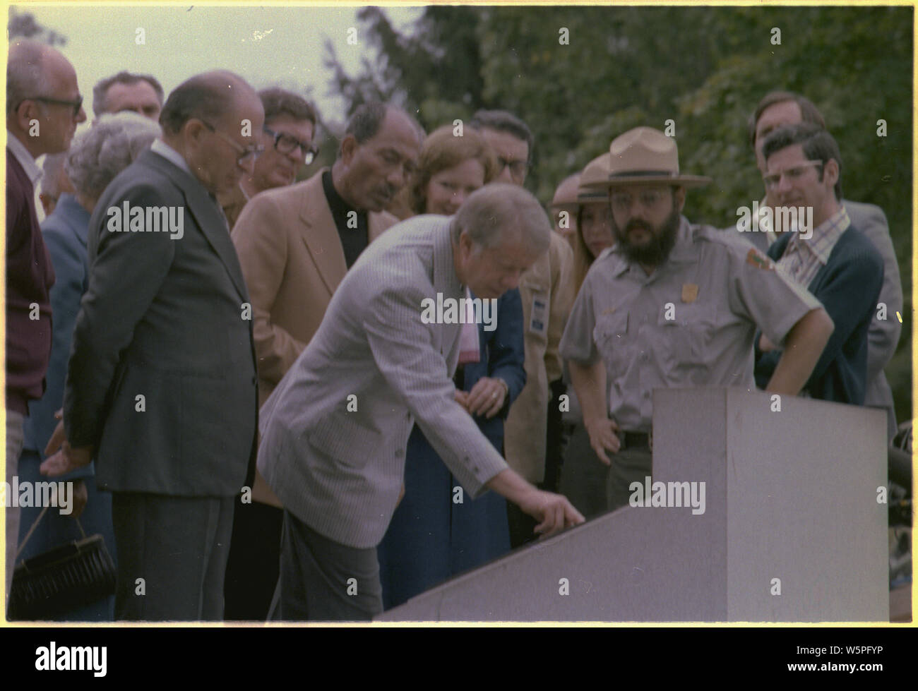 Jimmy Carter, Menahem Begin and Anwar Sadat visit the Gettysburg ...