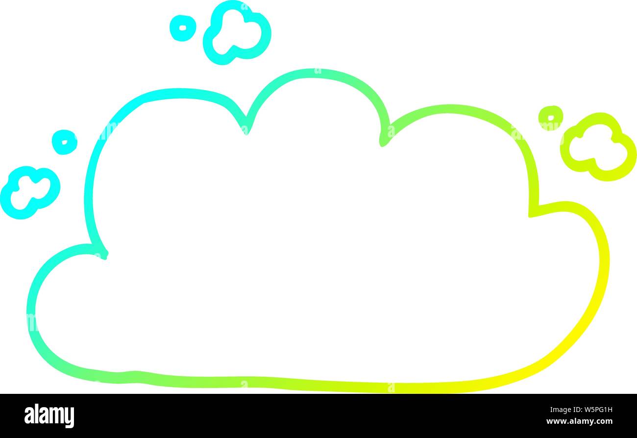 cold gradient line drawing of a cartoon storm cloud Stock Vector Image ...
