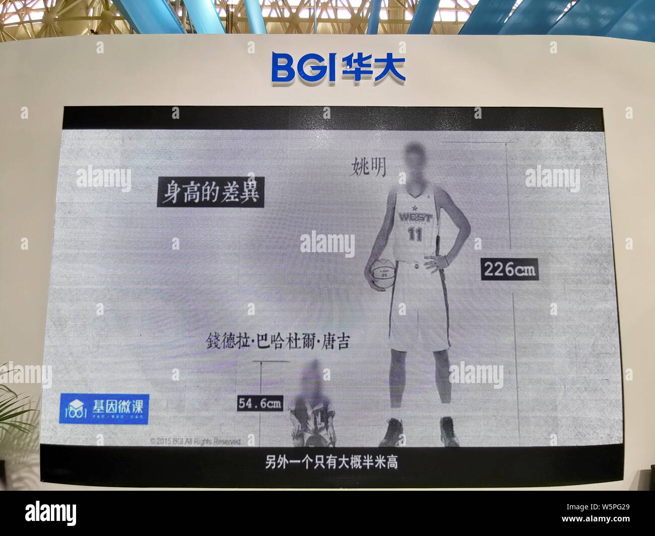 --FILE--View of the stand of Chinese genome giant BGI Group during an ...