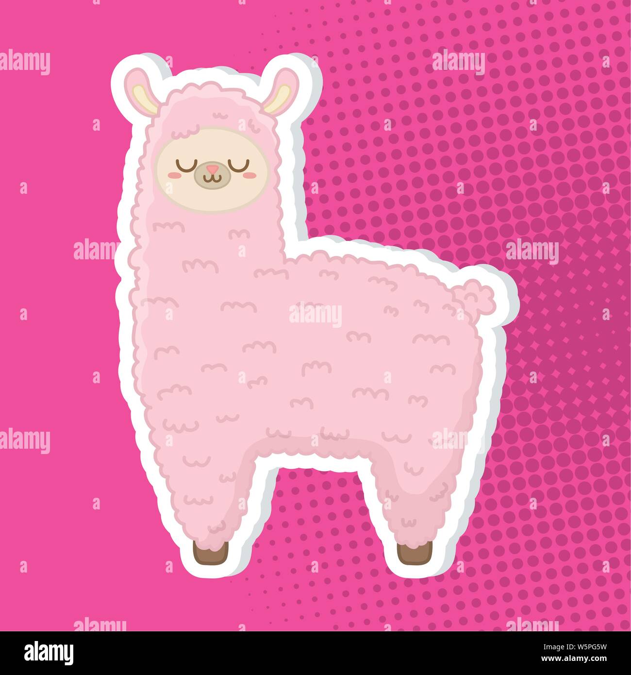 Llama cartoon design, Kawaii expression cute character funny and ...