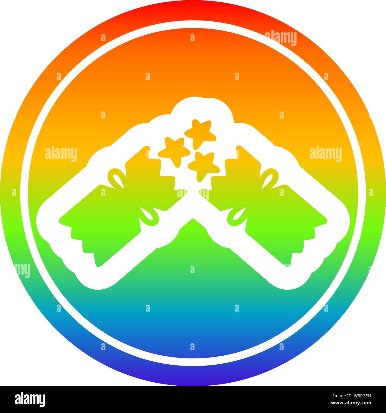 exploding christmas cracker icon with rainbow gradient finish Stock ...