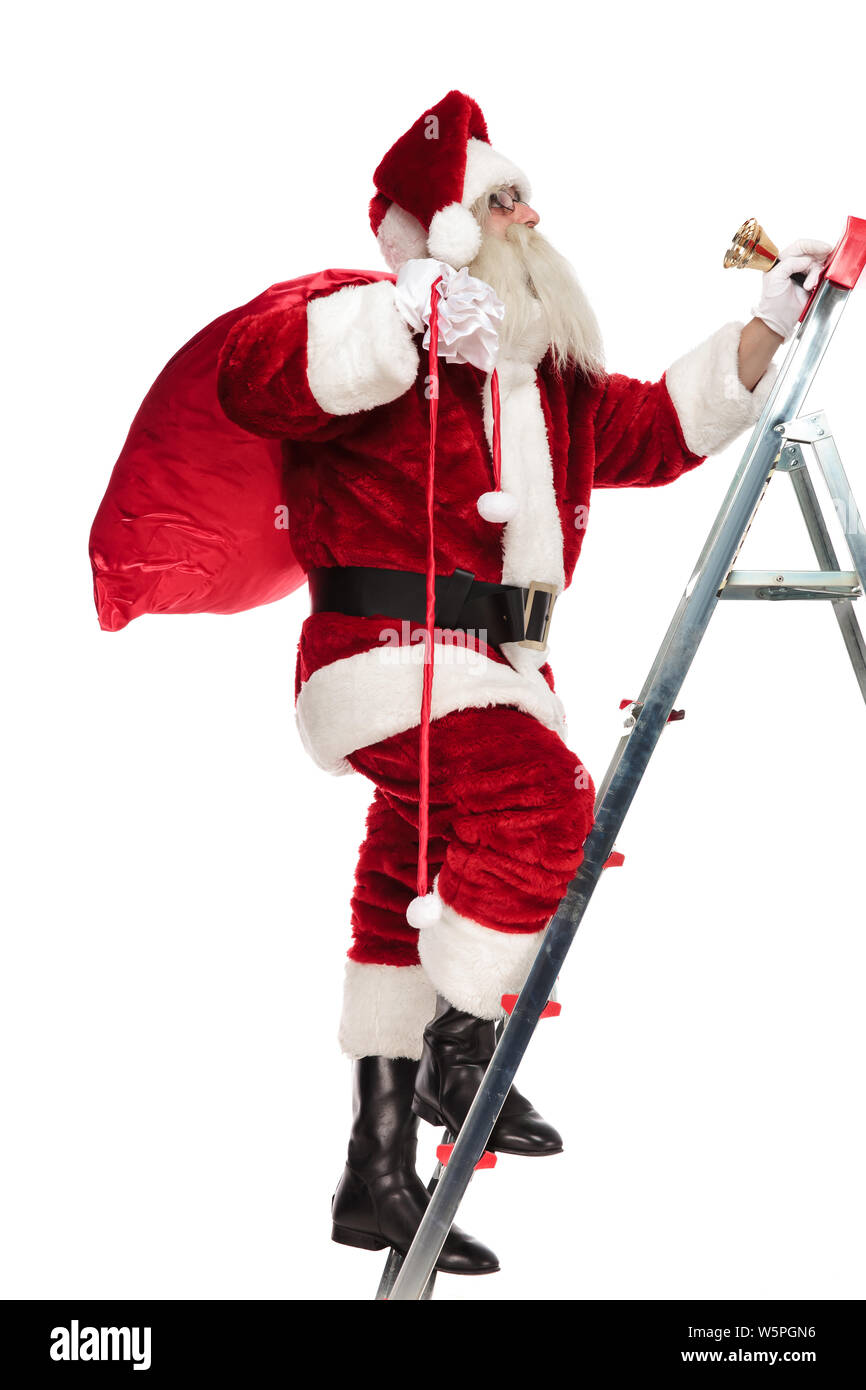 Old man up ladder hi-res stock photography and images - Alamy