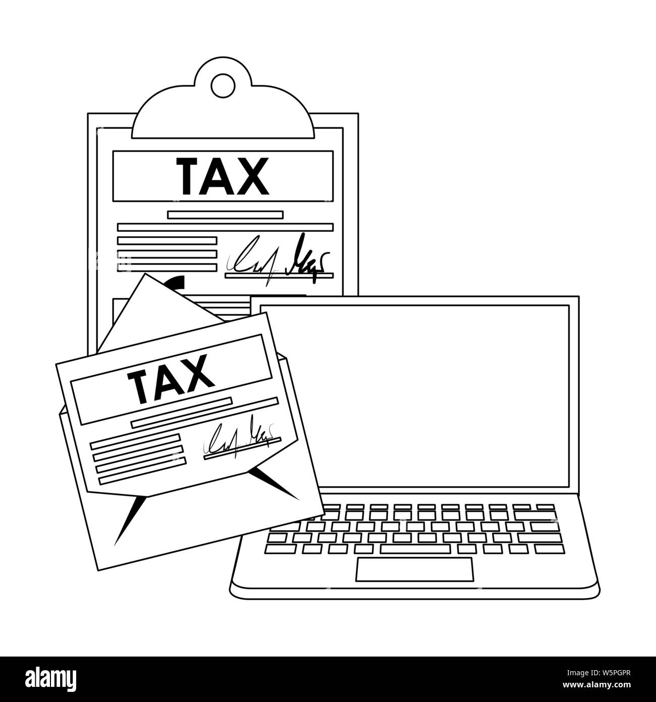 state government taxes business cartoon in black and white Stock Vector ...