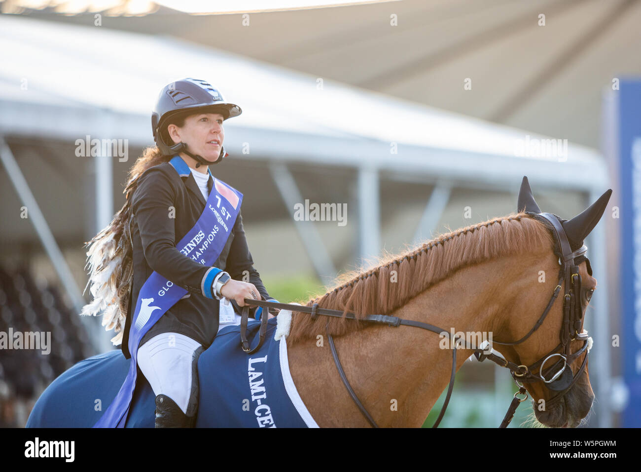 Danielle Goldstein poses during an awarding ceremony after the CSI5 1 ...