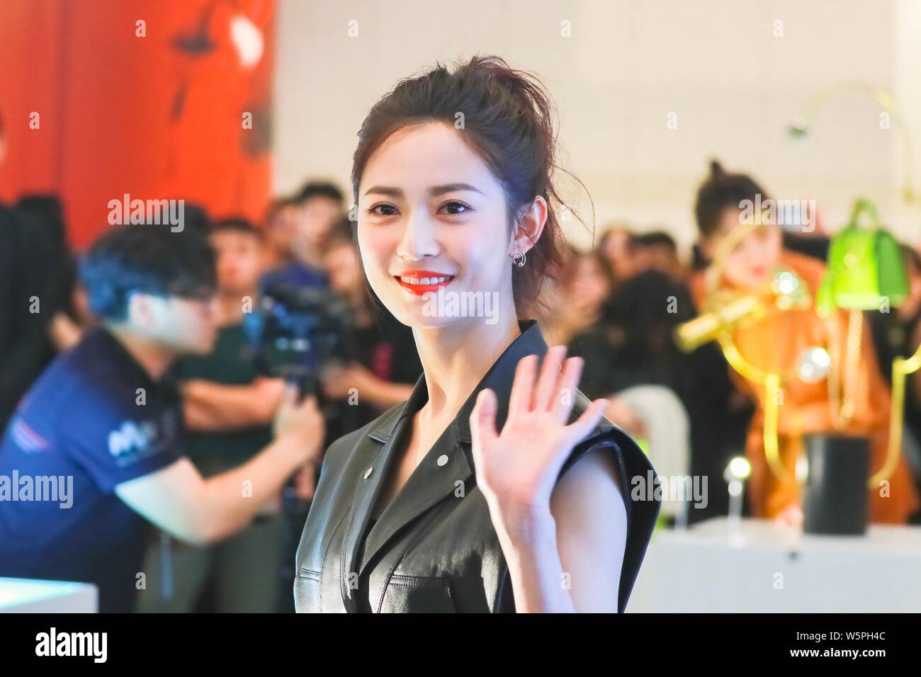 Chinese actress Yukee Chen or Chen Yuqi attends a promotional event for ...