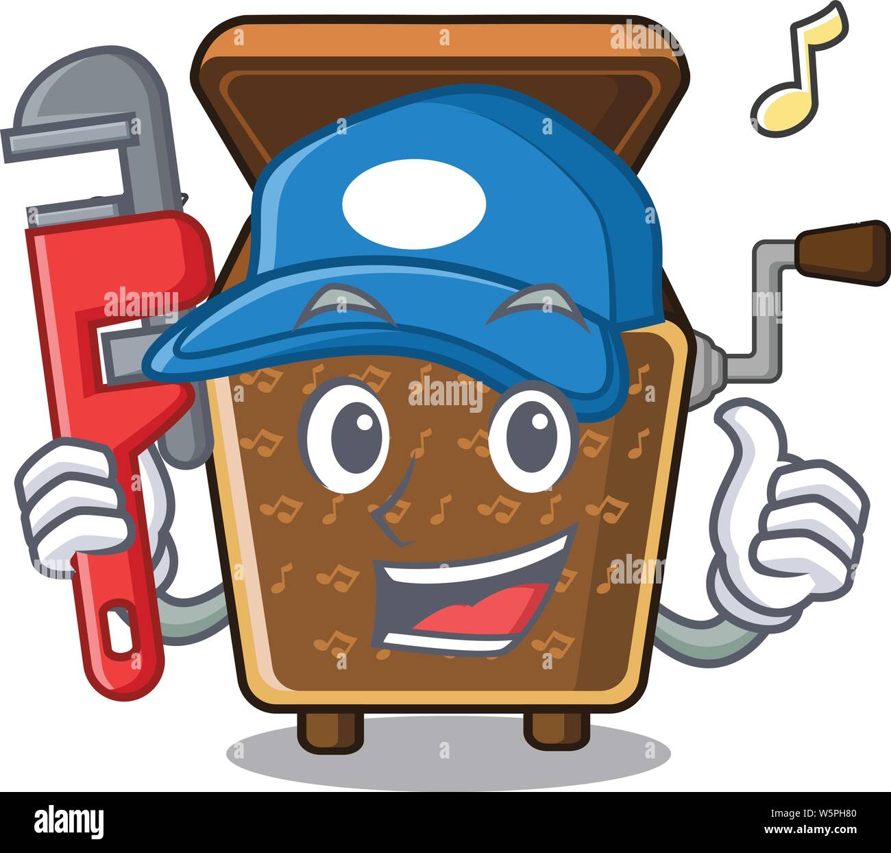 Plumber toy music box the mascot table vector illustration Stock Vector ...