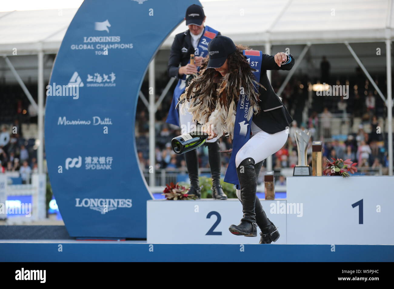 Danielle Goldstein attends the award ceremony after winning the CSI5* 1 ...