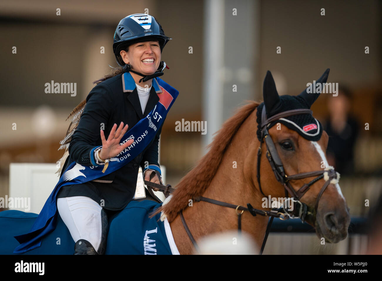 Danielle Goldstein poses during an awarding ceremony after the CSI5 1 ...
