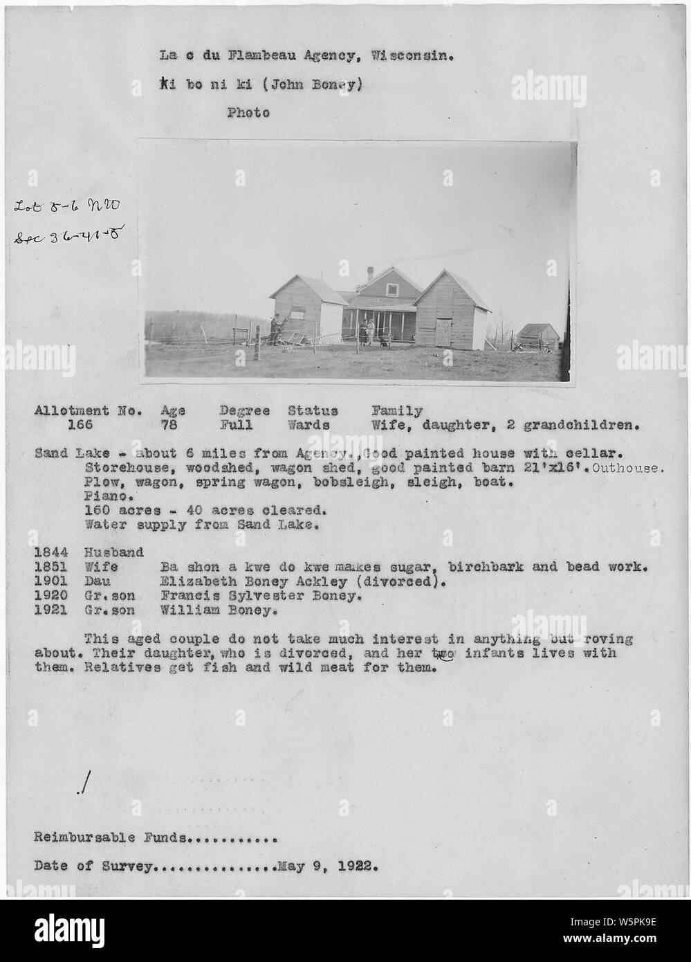 Ki bo ni ki (John Boney); Scope and content: Description of Allotment ...