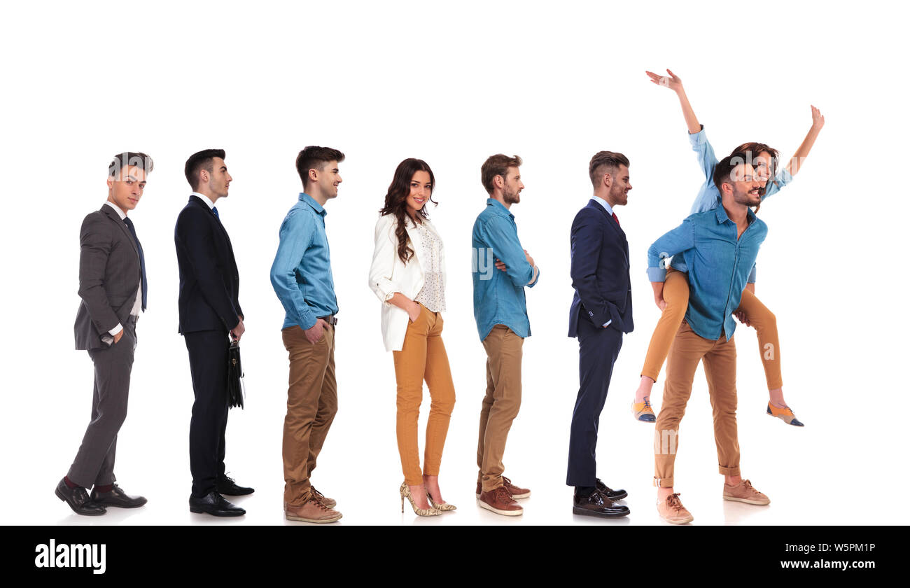 Line two young female Cut Out Stock Images & Pictures - Alamy