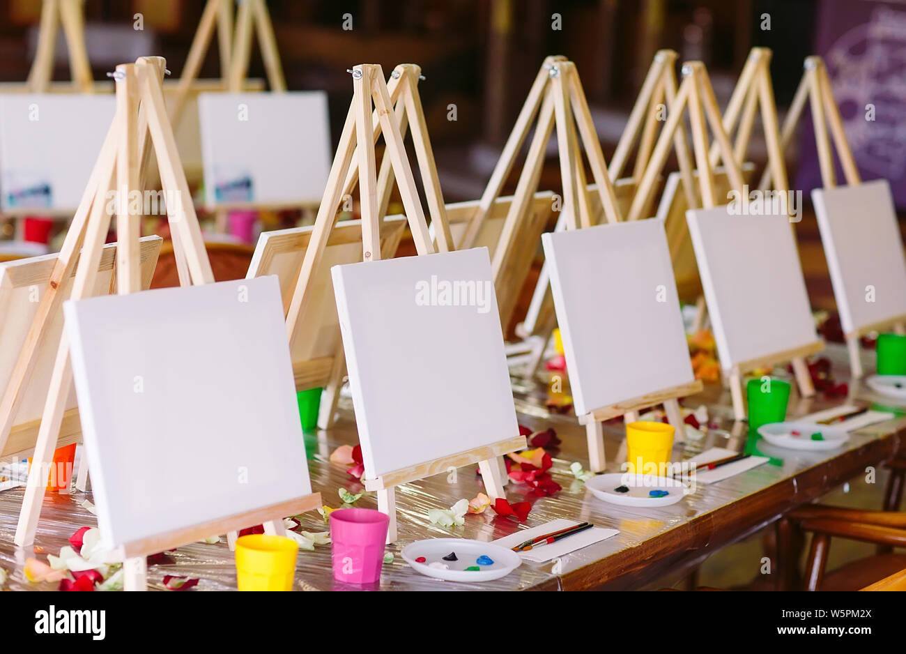 Painting at the art school. Painting Studio Stock Photo - Alamy