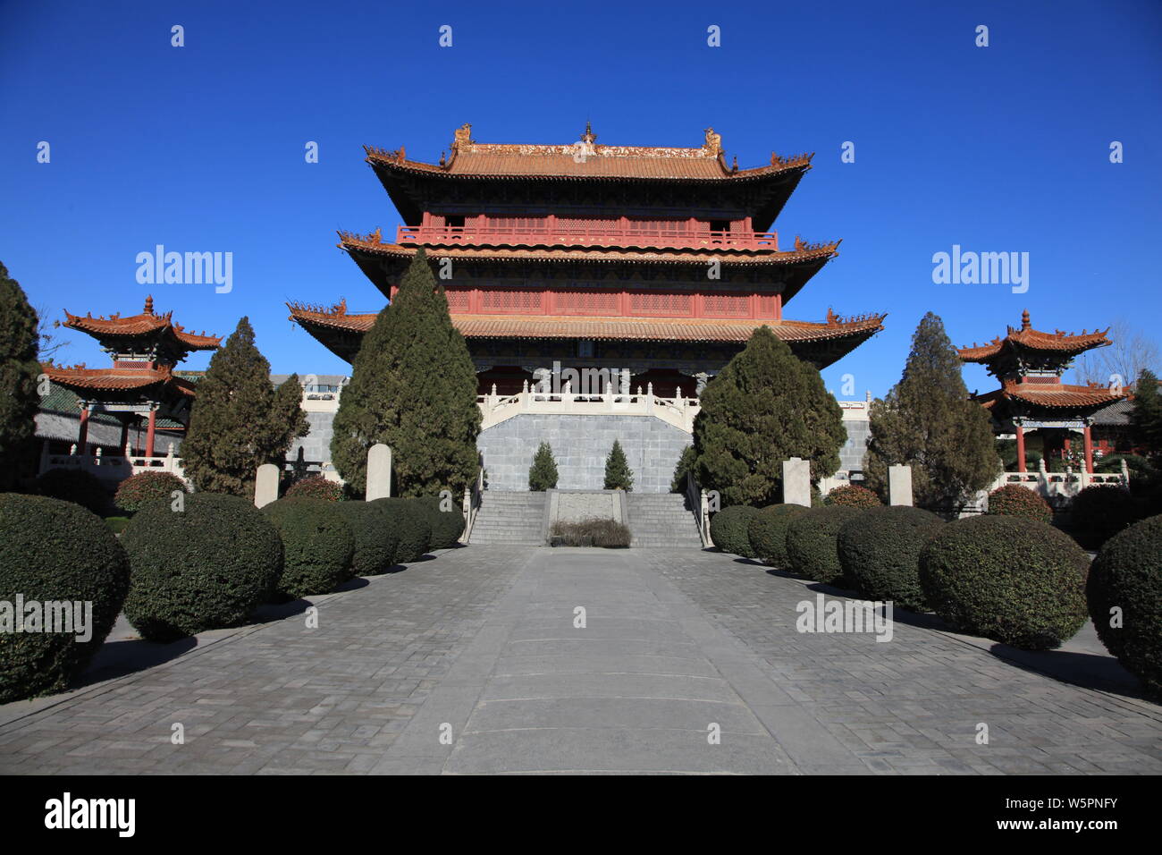 A view of the Guansheng Hall or the Hall of Holy Guan for ancient ...