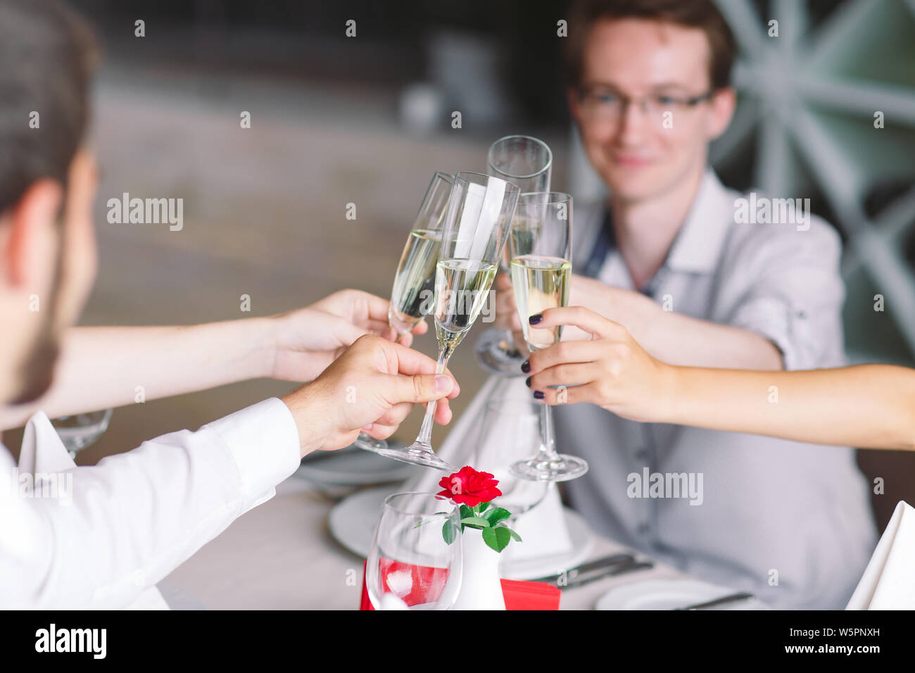 Birthday party women friends clink hi-res stock photography and images ...