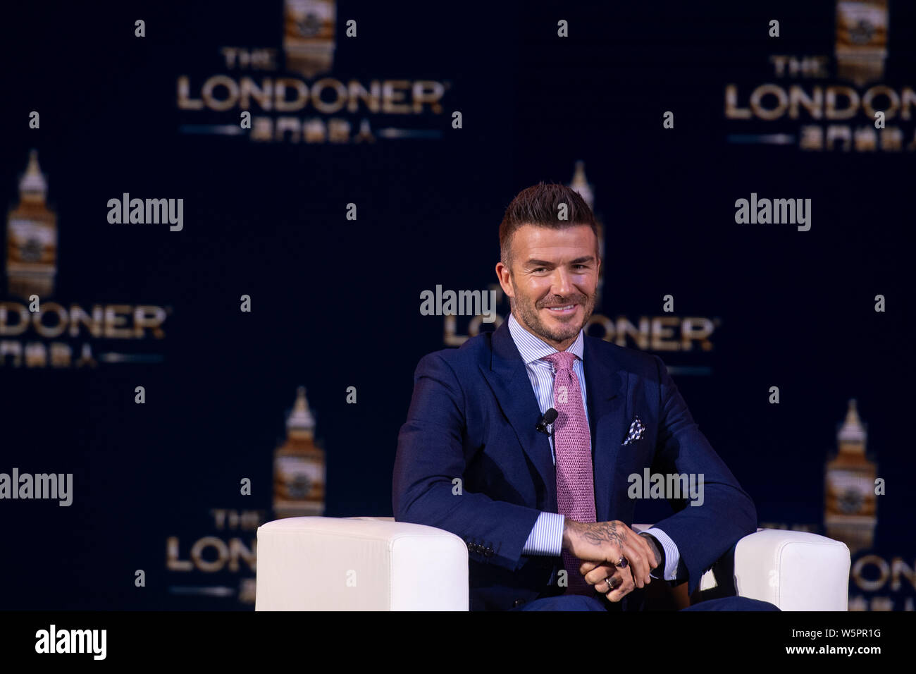 English football star David Beckham attends a press conference for "The ...