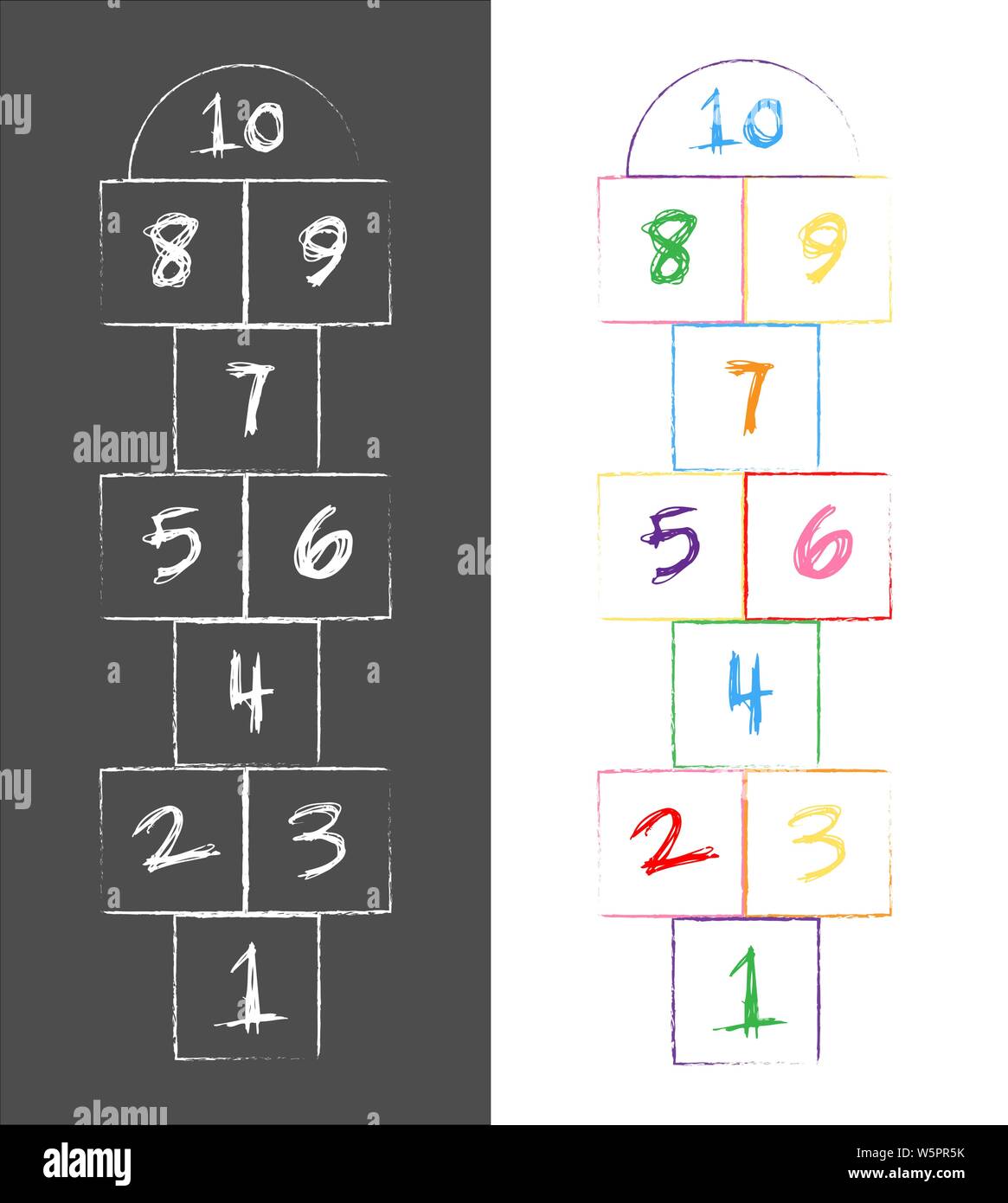 Children street game. playground with numbers. illustration with ...