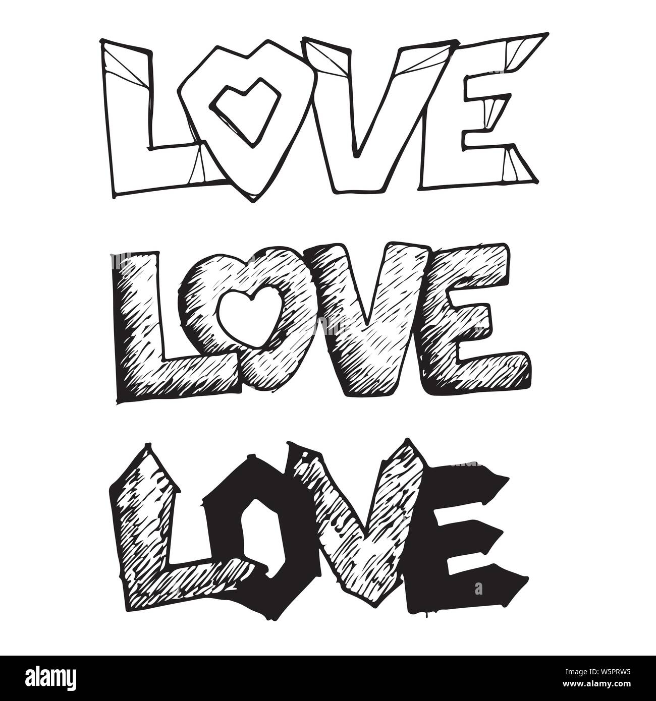 Love handwritten lettering design text Stock Vector Image & Art - Alamy