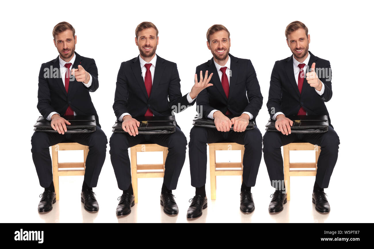 Four people waiting interview sitting hi-res stock photography and ...